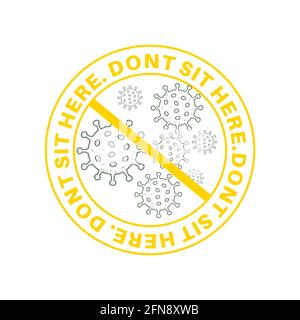Please do not sit here social distance vector logo and poster Stock ...