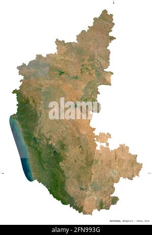 Shape of Karnataka, state of India, and its capital. Distance scale ...