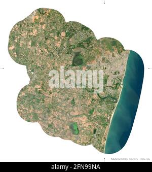 Shape of Puducherry, union territory of India, with its capital ...