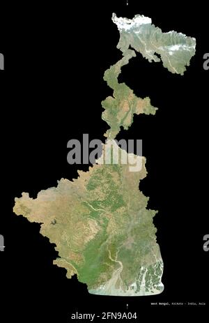 West Bengal, state of India. High resolution satellite map. Locations ...