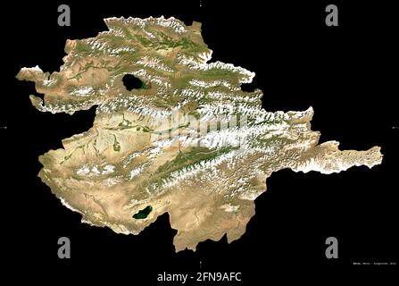Naryn, province of Kyrgyzstan. High resolution satellite map Stock ...