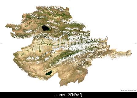 Naryn, province of Kyrgyzstan. High resolution satellite map Stock ...