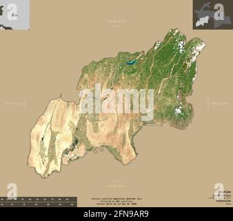Khatlon, region of Tajikistan. High resolution satellite map Stock ...