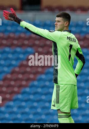 Illan Meslier #1 of Leeds United during the pre-game warmup ahead of ...