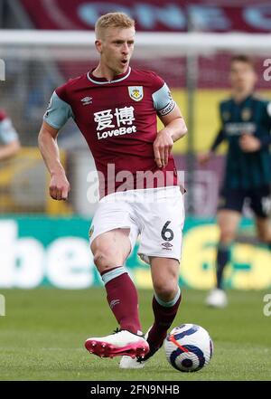 BURNLEY, UK. MAY 15TH Ben Mee of Burnley warming up before the Premier ...