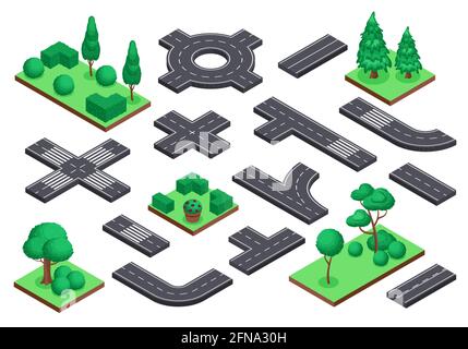 Summer city landscape with curve road and red rock cartoon vector ...