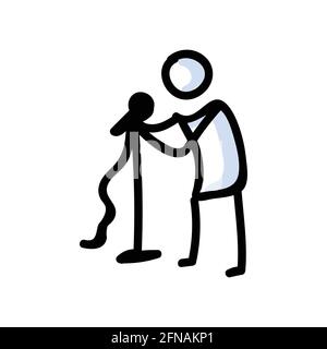 Hand Drawn Stick Figure Comedy Performer on Stage. Concept of Theatre ...