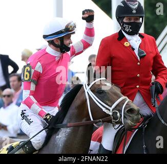 Baltimore, United States. 15th May, 2021. Rombauer, ridden by Flavien ...
