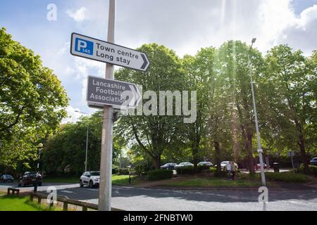 Leyland, UK. 16th May, 2021. Charlton team celebrate their opening goal ...