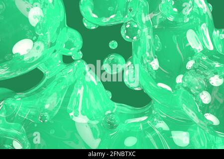 teal, sea-green soap glossy liquid or bubbles abstract gradient texture ...