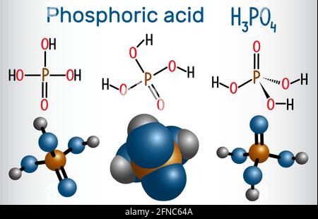 Phosphoric acid, orthophosphoric acid, H2PO4 molecule. It is a mineral ...