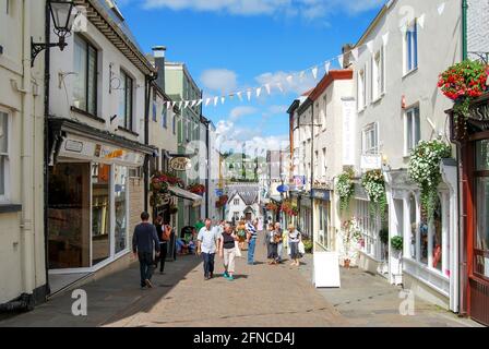 street of shops, chepstow town centre, monmouthshire, south wales, uk ...