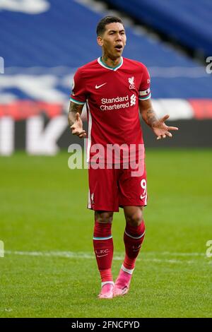 Liverpool's Roberto Firmino looks dejected during the Premier League ...