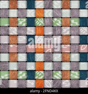 Seamless weave strip colorful ribbon pattern print Stock Photo - Alamy