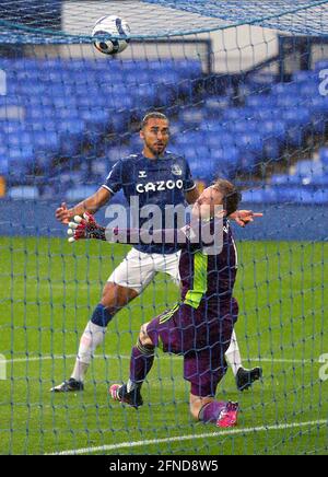 Everton's Dominic Calvert-Lewin misses a chance to score during the ...