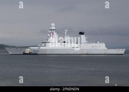 The French Marine Nationale Horizon class frigate FS CHEVALIER PAUL (D621) leaving harbour Stock ...