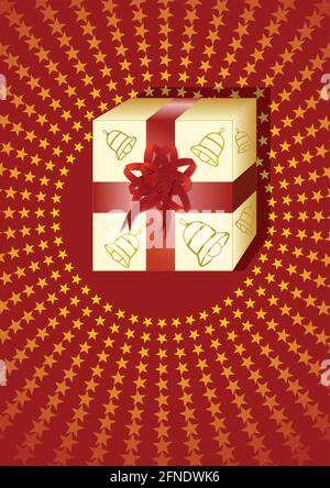 Christmas background or card template with small snowflakes Stock ...