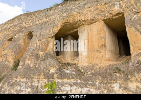 Caves made by men during the exploration of the cement quarry (now ...