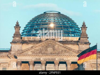 Reichstag, Berlin. Original building by Paul Wallot, new dome by Norman ...