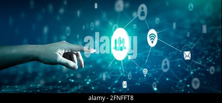 Media technologies for business. Mixed media Stock Photo - Alamy