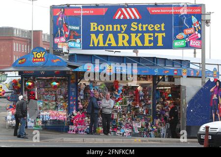 Bonny Street market in Blackpool Stock Photo - Alamy