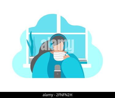 Video blogger at work. Vector illustration in cartoon style Stock ...