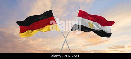 Egypt and Germany flags. 3D Waving flag design. Germany Egypt flag ...