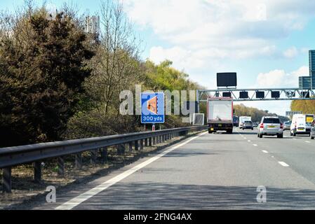 smart motorway emergency refuge and sos phone on M1 motorway without ...
