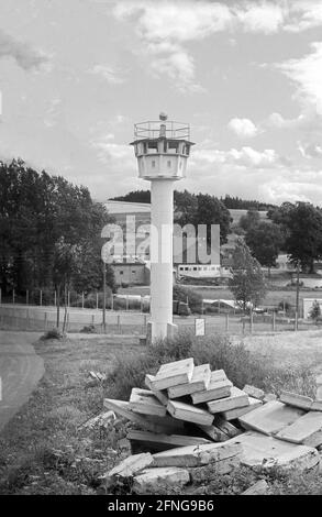 Remains of the former inner-German border with border fence and ...