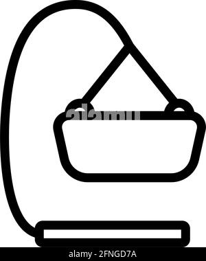 Baby Hanged Cradle Icon. Editable Bold Outline Design. Vector ...