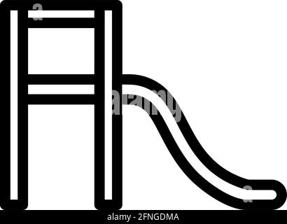 Children's Slide Icon. Editable Bold Outline With Color Fill Design ...