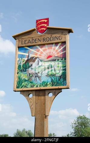 Leaden Roding Village Sign Stock Photo - Alamy