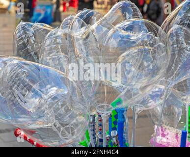Many Clear See Through Plastic Inflated Balloons Stock Photo - Alamy