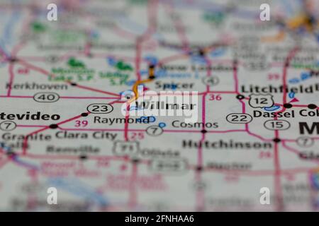 Willmar Minnesota USA shown on a Geography map or road map Stock Photo ...