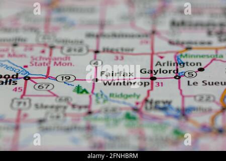 Fairfax Minnesota USA shown on a Geography map or road map Stock Photo ...