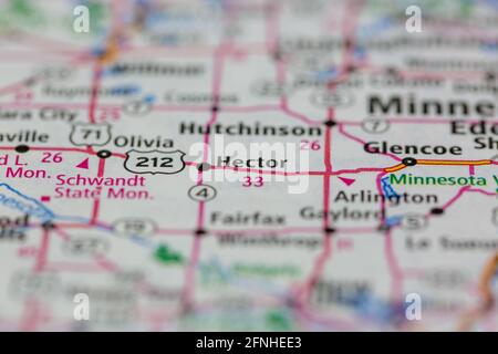 Hector Minnesota USA shown on a Geography map or road map Stock Photo ...