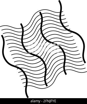 Wavy, billow, undulate lines reticulate, snake-skin mesh, grid ...