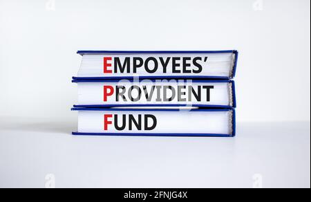EPF, employees provident fund symbol. Wooden blocks with words 'EPF ...