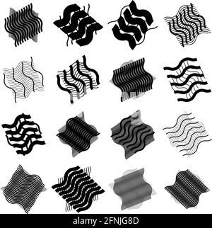 Wavy, billow, undulate lines reticulate, snake-skin mesh, grid ...