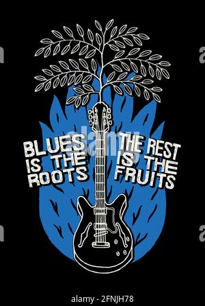 blues music guitar poster. blues is the roots - the rest is the fruits ...