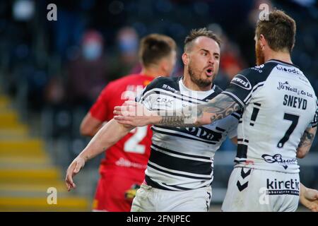 Josh Reynolds #6 of Hull FC celebrates his try Stock Photo - Alamy