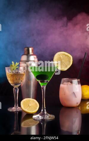 A vertical closeup of a fruit cocktail with steam Stock Photo - Alamy