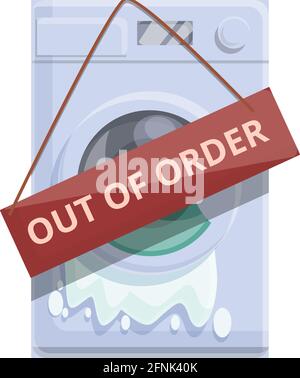 Out of order broken washing machine icon. Cartoon of Out of order ...