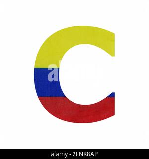 Alphabet letter A - Colombia flag colors Stock Photo - Alamy