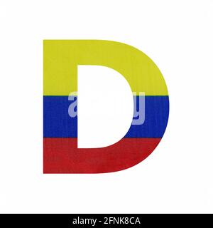 Capital F letter - Colombia flag colors Stock Photo - Alamy