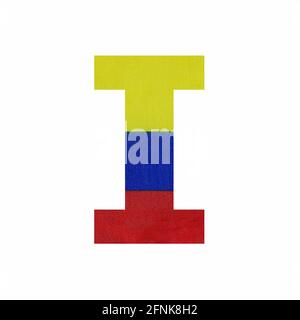 Alphabet letter A - Colombia flag colors Stock Photo - Alamy