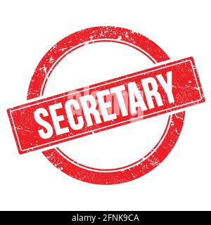 SECRETARY text on red round grungy texture stamp Stock Photo - Alamy