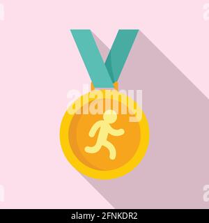 Running gold medal icon. Flat illustration of Running gold medal vector ...