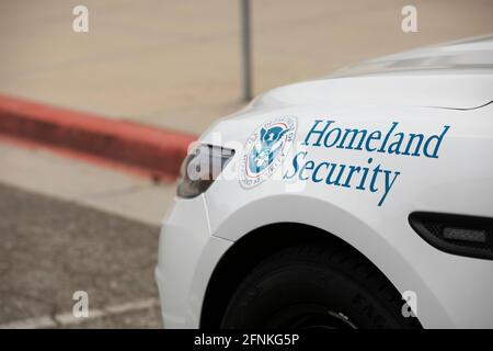 A Homeland Security police car of the Federal Protective Service is ...