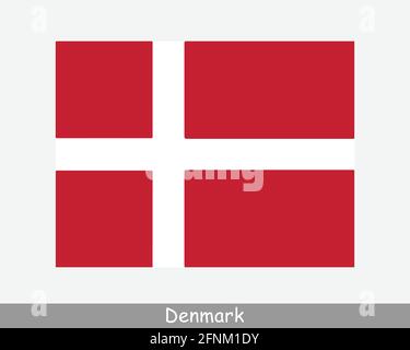 Vector illustration with Danish national flag with shape of Denmark map (simplified). Volume ...